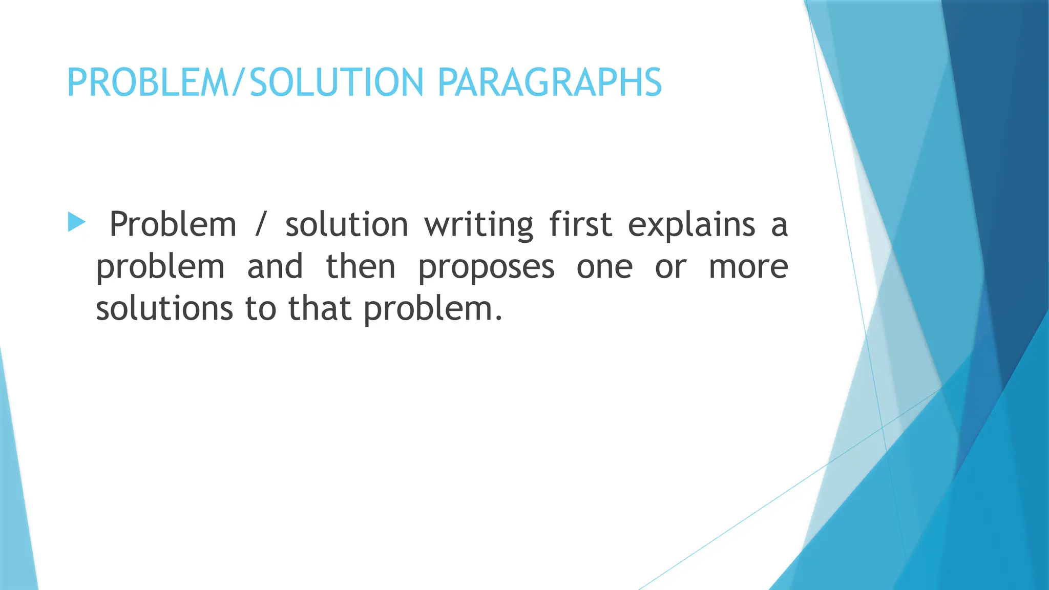 PROBLEM SOLUTION PARAGRAPAH ENGLISH LEVE | PPT