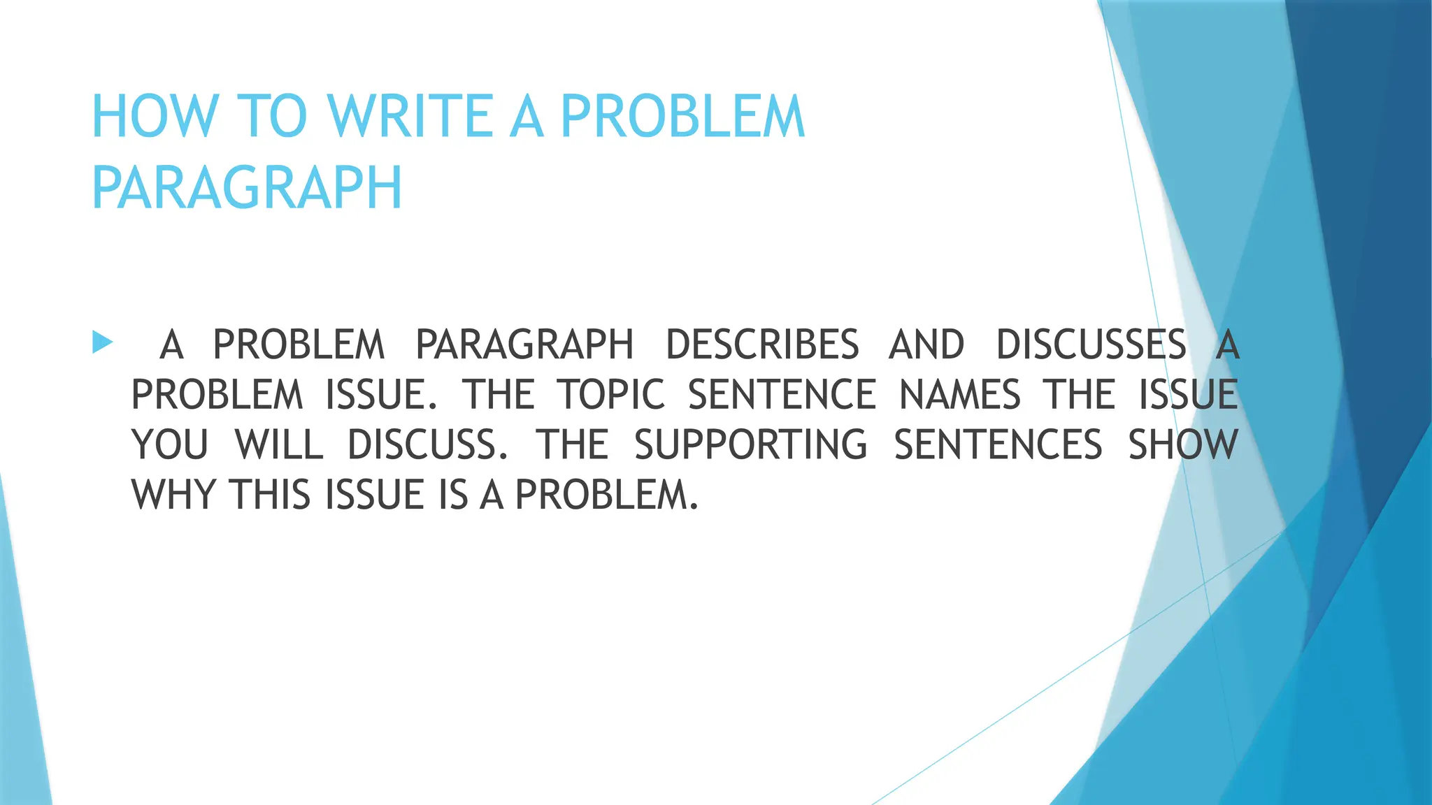 PROBLEM SOLUTION PARAGRAPAH ENGLISH LEVE | PPT