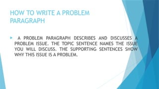 PROBLEM SOLUTION PARAGRAPAH ENGLISH LEVE | PPT