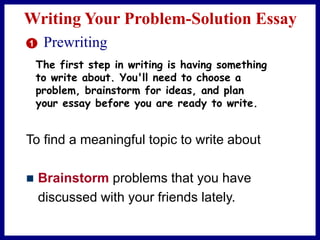 Problem Solution Essay | PPTX