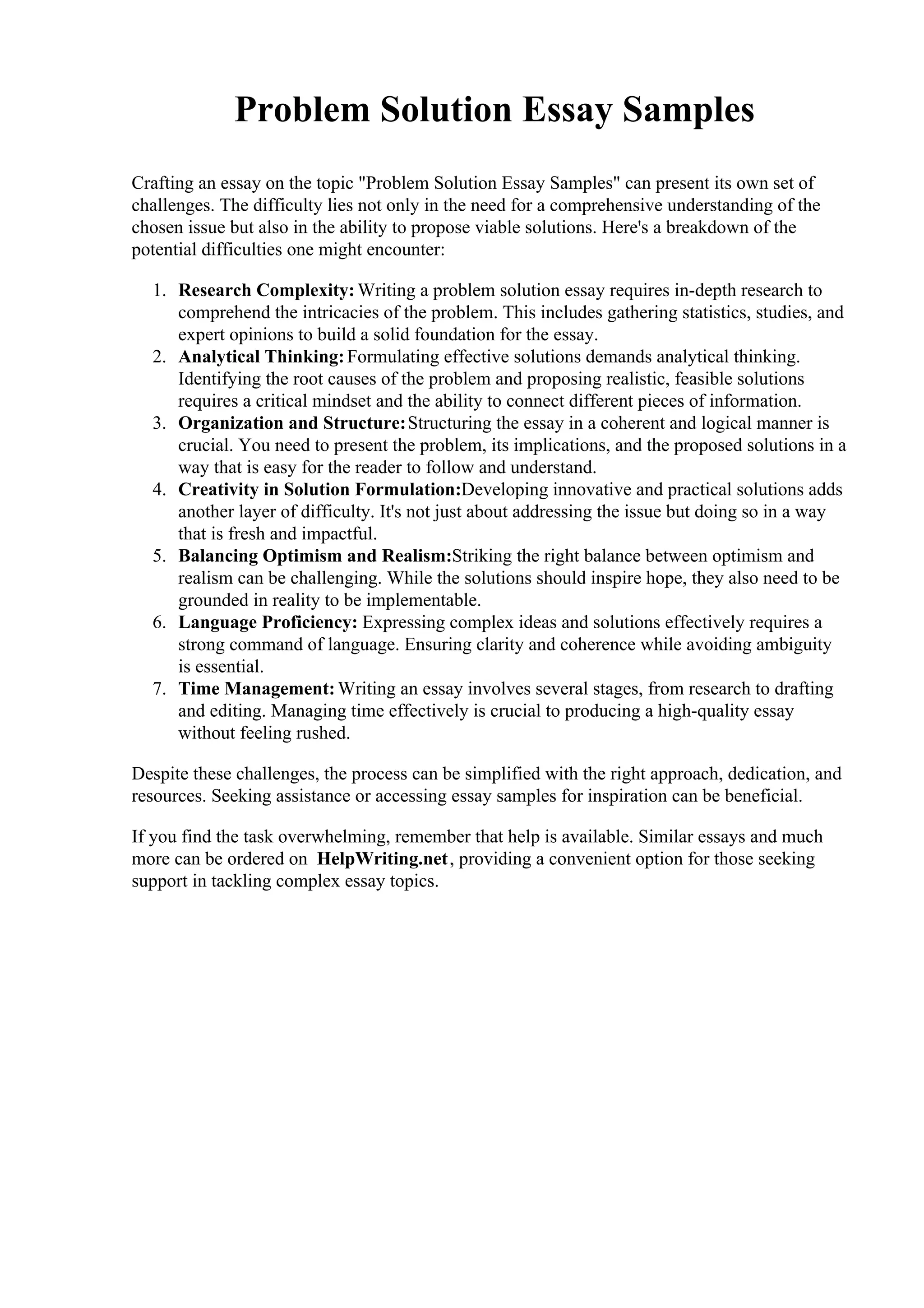 Problem Solution Essay Samples.pdf