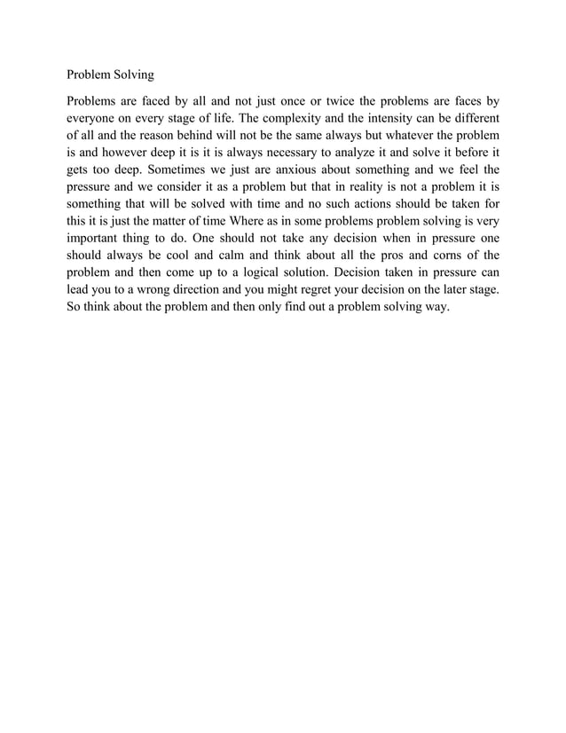 Problem solving | PDF