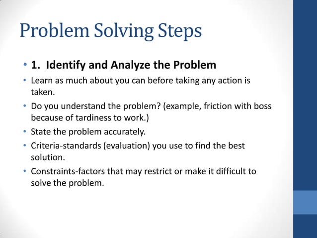 Problem solving | PPTX | Education