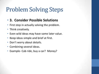 Problem solving | PPTX | Education