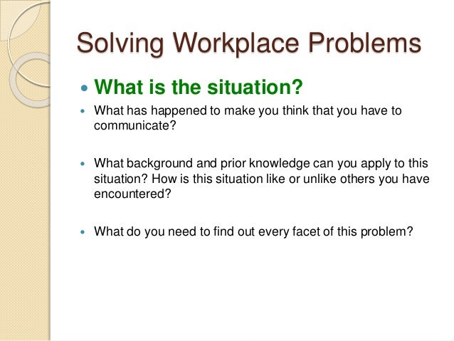 In The Workplace Articles On Problem Solving