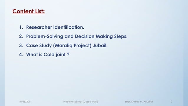 Problem solving case study | PDF