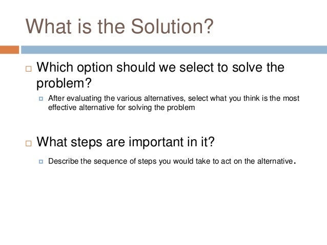Problem solving