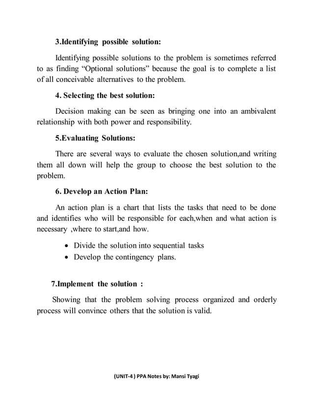 Problem solving UNIT - 4 [C PROGRAMMING] (BCA I SEM) | DOCX | Computing | Technology & Computing