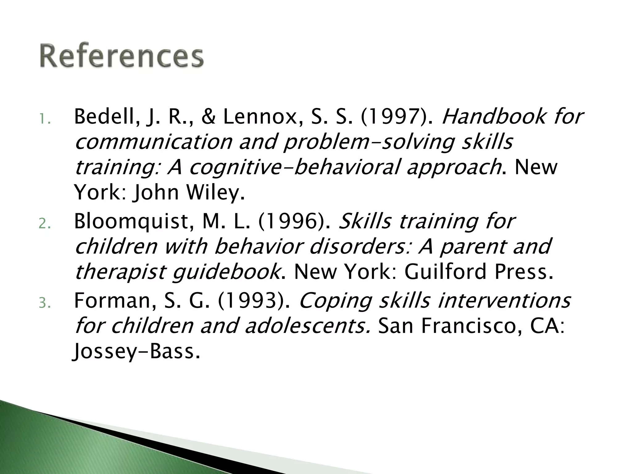 Coping Skills for Children: Teaching Social Problem Solving | PPTX