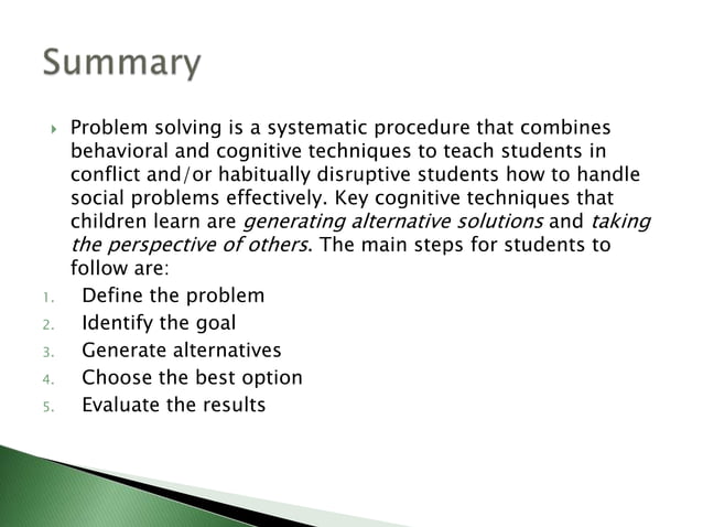 Coping Skills for Children: Teaching Social Problem Solving | PPTX ...