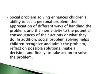 Coping Skills for Children: Teaching Social Problem Solving | PPTX