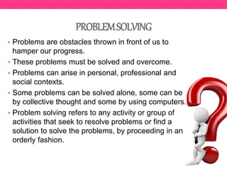 Problem Solving Skills Examples