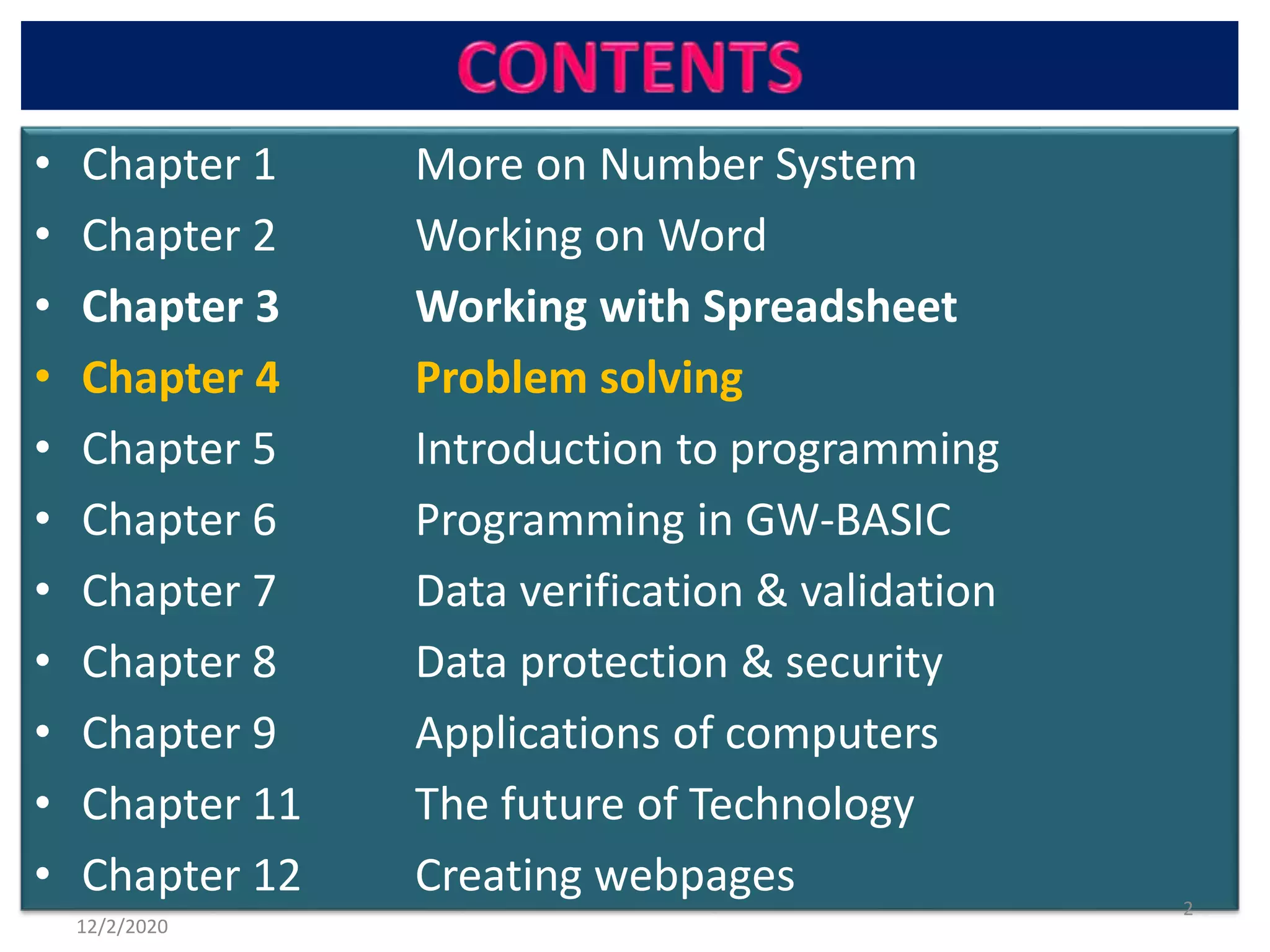 Problem solving | PPTX | Programming Languages | Computing