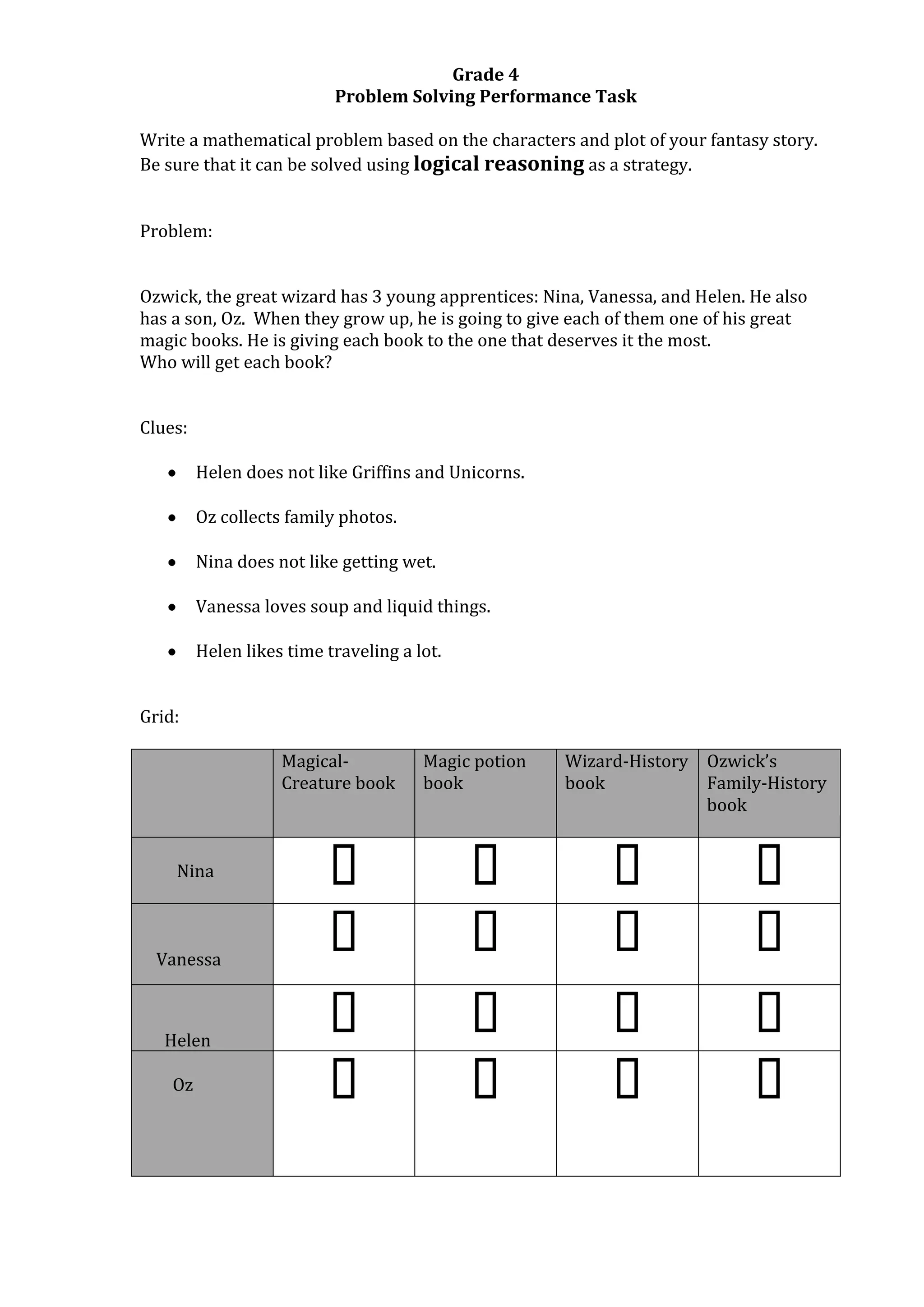 Problem solving 4x4 grid | PDF
