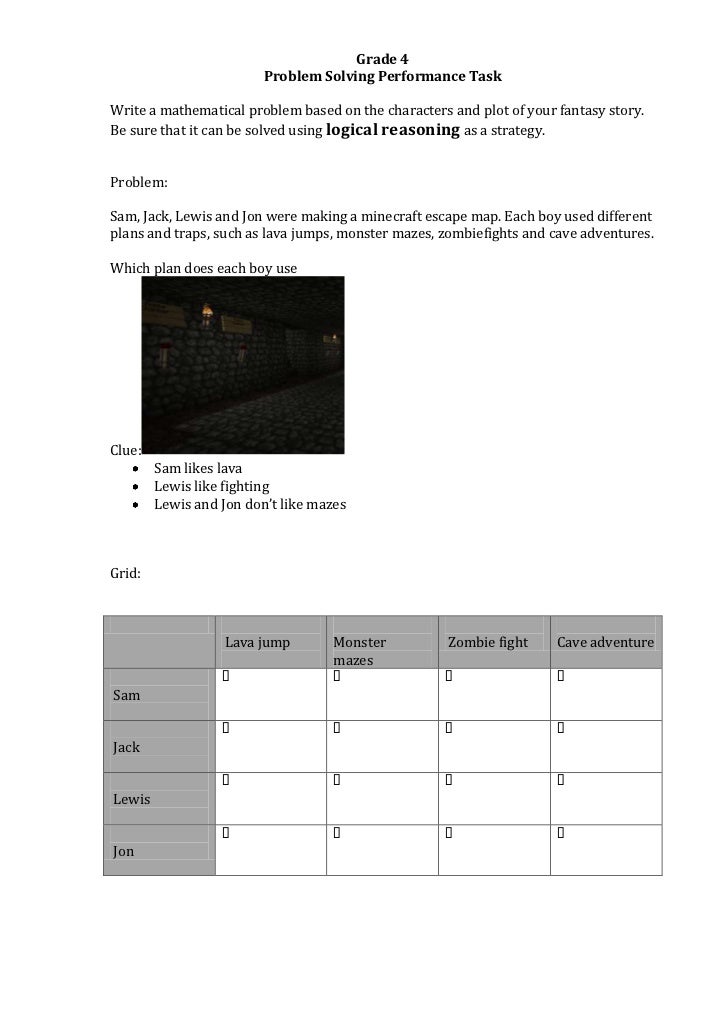 Problem solving 4x4 grid