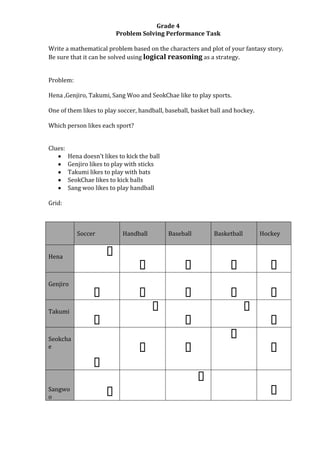 Problem solving 5x5 grid | DOCX