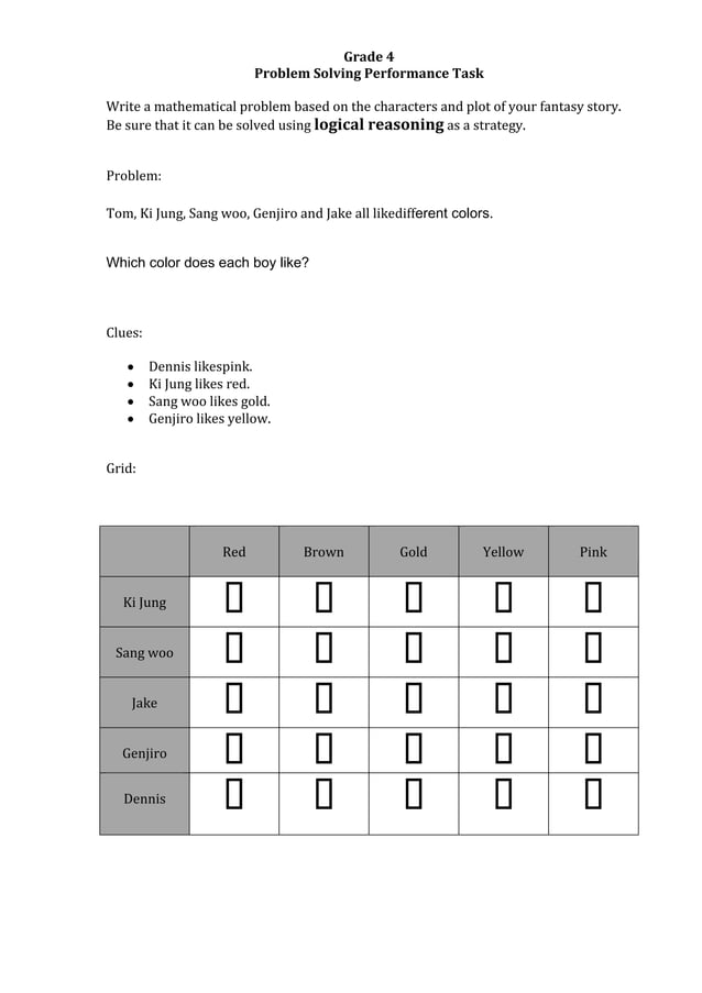 Problem solving 5x5 grid | PDF