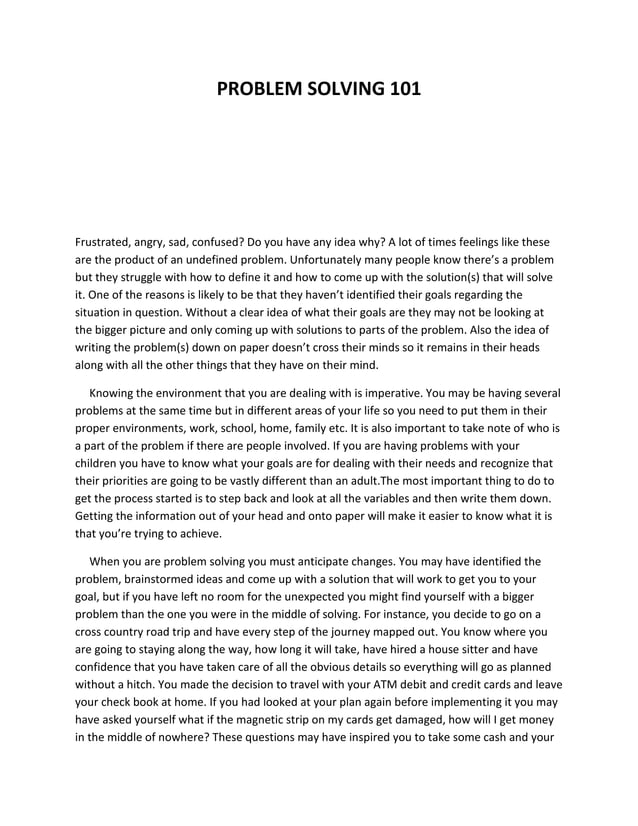 Problem solving 101 | PDF