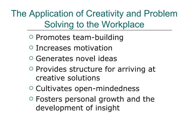 Problem Solving And Creativity | PPT