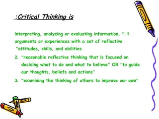 Problem solving and_critical_thinking_eltecs | PPT