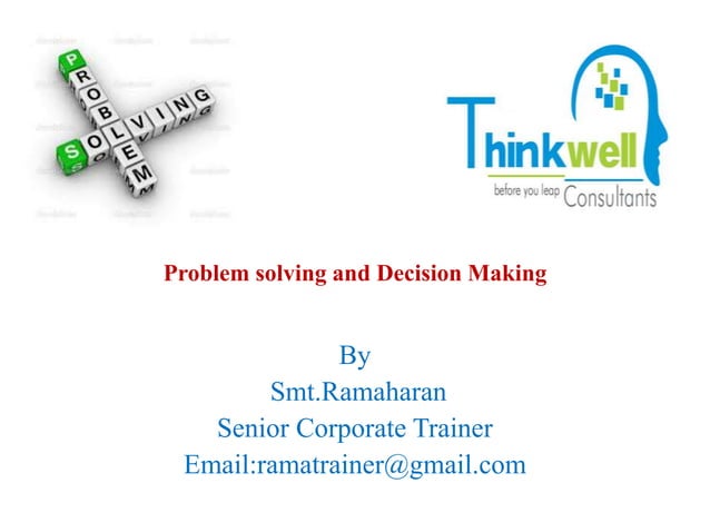 Problem solving and Decision Making | PPT