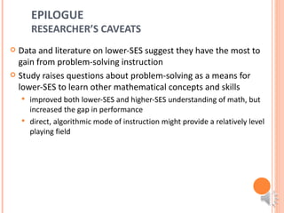 Problem Solving and SES | PPT