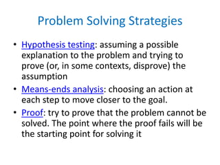 Problem Solving Basics | PPTX | Games and Puzzles | Hobbies & Interests