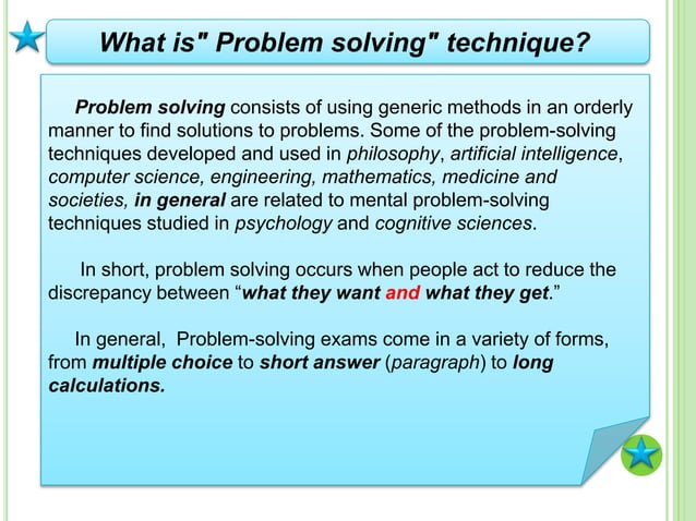 Problem solving technique , strategies | PPSX