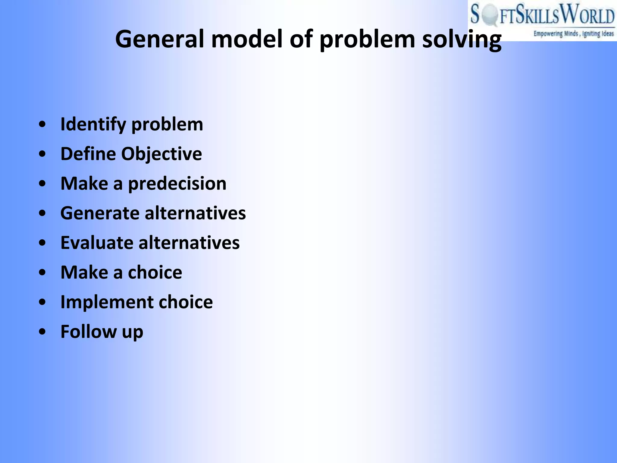 Problem solving & decision making | PPTX