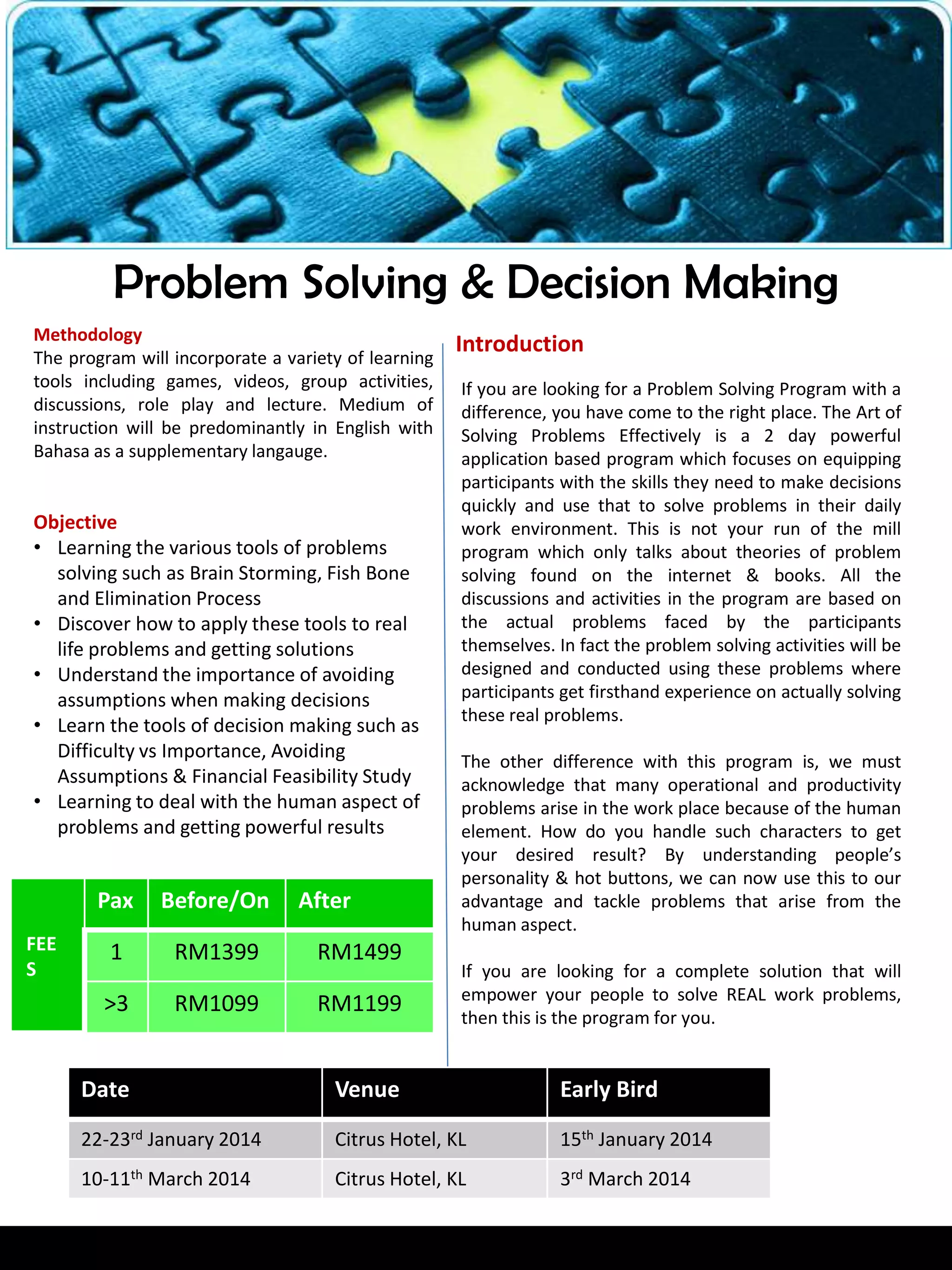 Problem solving & decision making | PDF