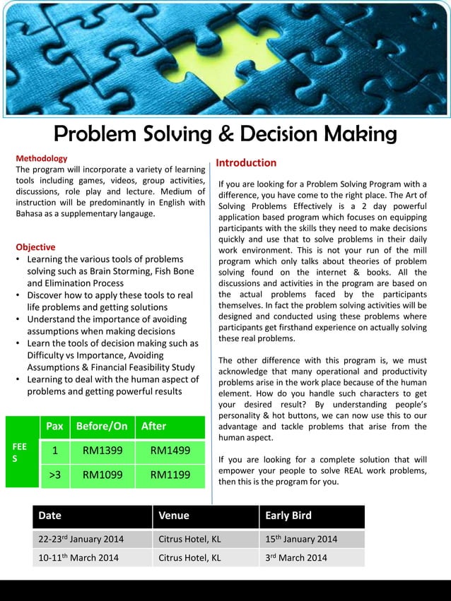 Problem solving & decision making | PDF | Education