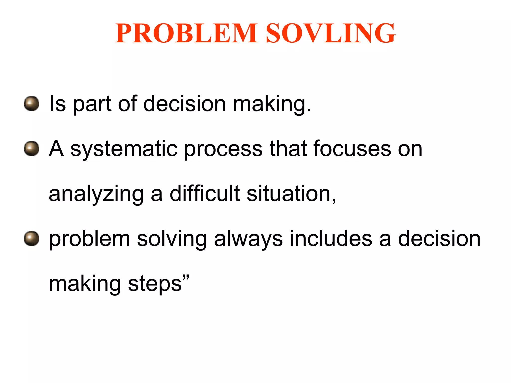 Problem solving &Decision Making | PPT