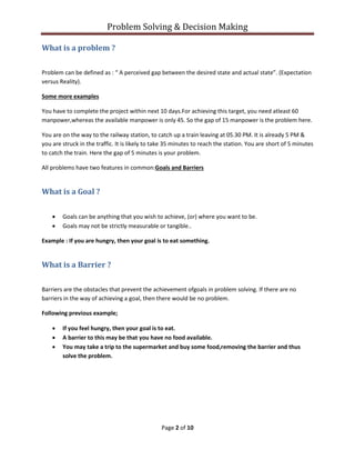 Problem solving & decision making | PDF | Travel
