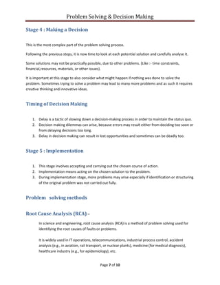 Problem solving & decision making | PDF | Travel