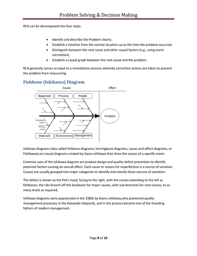 Problem Solving And Decision Making Pdf Travel