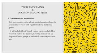 Problem Solving, Decision Making, & Conflict Resolution PowerPoint | PPTX