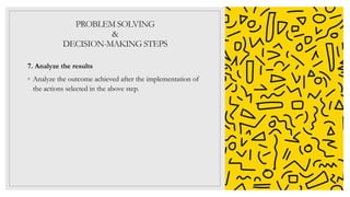 Problem Solving, Decision Making, & Conflict Resolution PowerPoint | PPTX