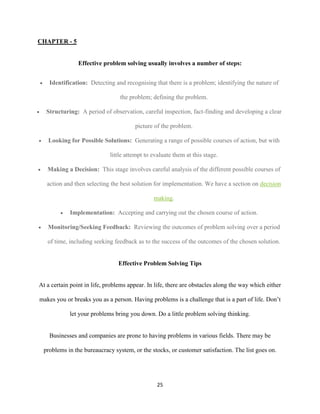 7 step Problem solving cycle project report | DOCX