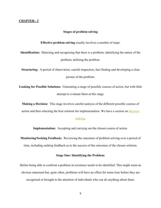 7 step Problem solving cycle project report | DOCX