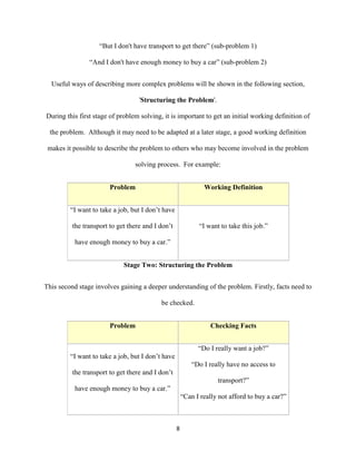7 step Problem solving cycle project report | DOCX