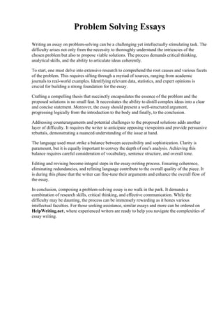 Problem Solving Essays.pdf