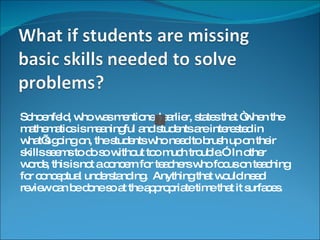 Problem Solving for Conceptual Understanding | PPT