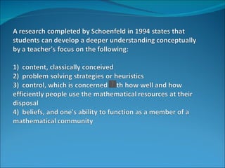 Problem Solving for Conceptual Understanding | PPT