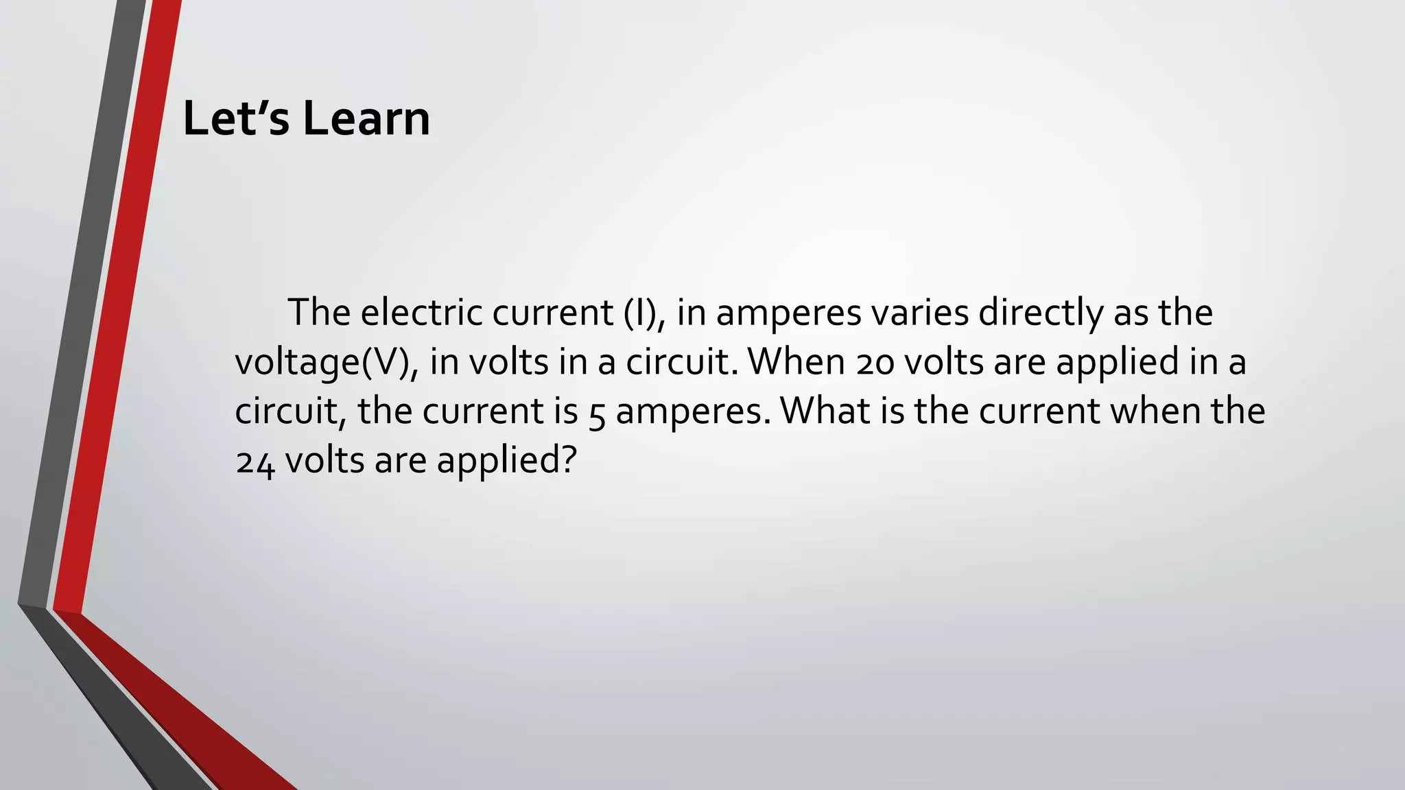 Problem solving involving direct and inverse variation | PPTX
