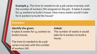 Problem solving involving direct and inverse variation | PPTX