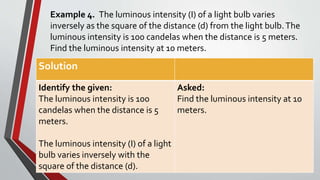 Problem solving involving direct and inverse variation | PPTX