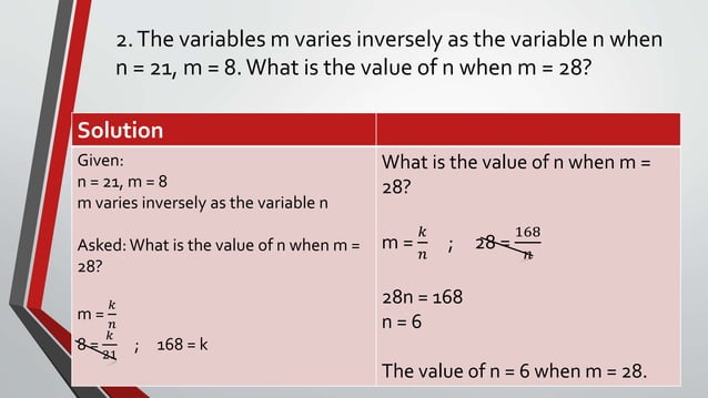 Problem Solving Involving Direct And Inverse Variation Pptx Physics Science