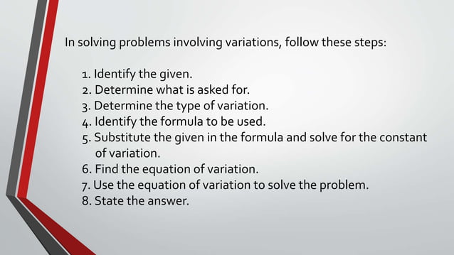 Problem Solving Involving Direct And Inverse Variation Pptx Physics Science