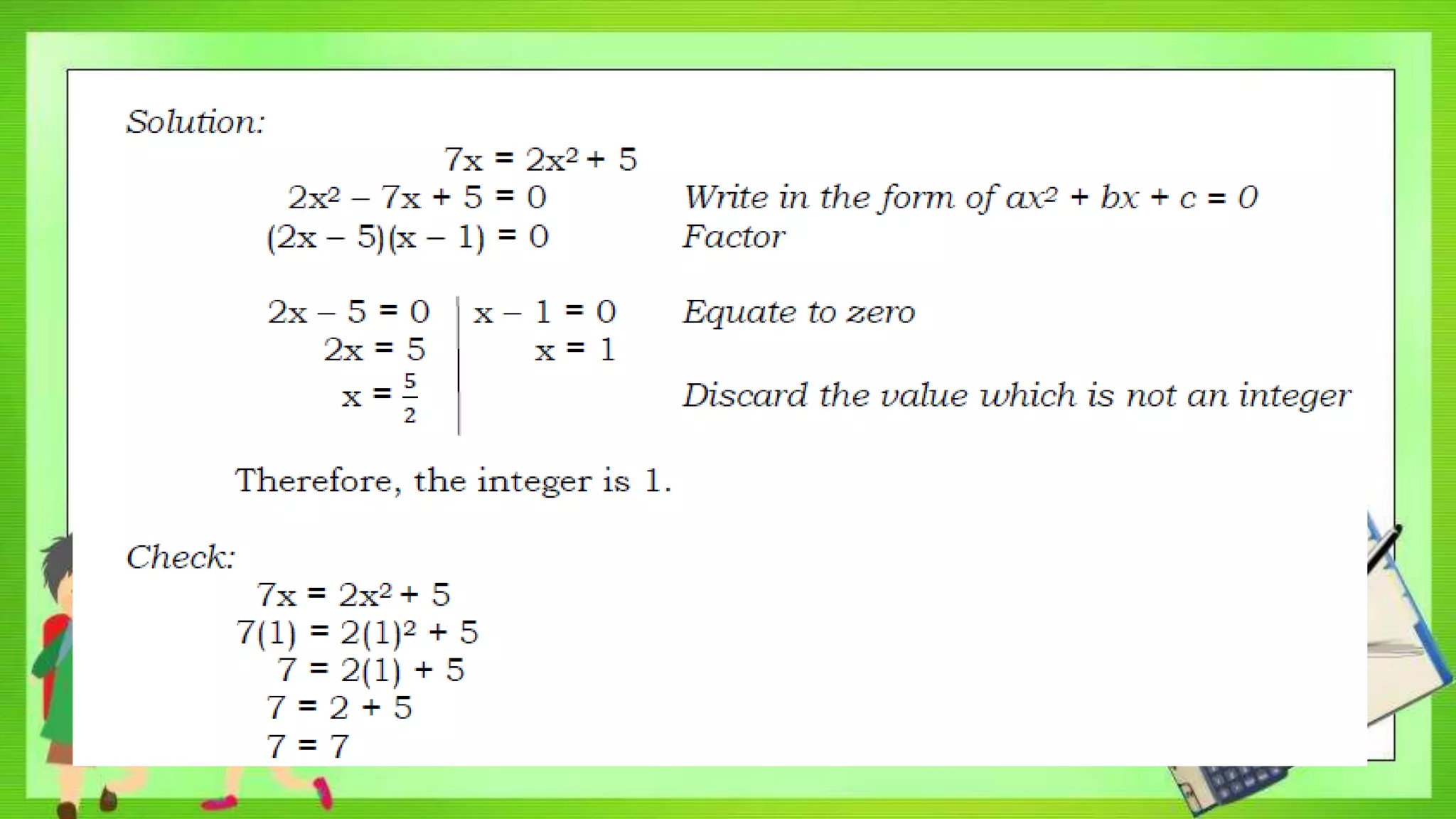Problem Solving Involving Factoring | PPTX
