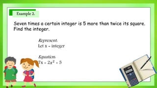 Problem Solving Involving Factoring | PPTX